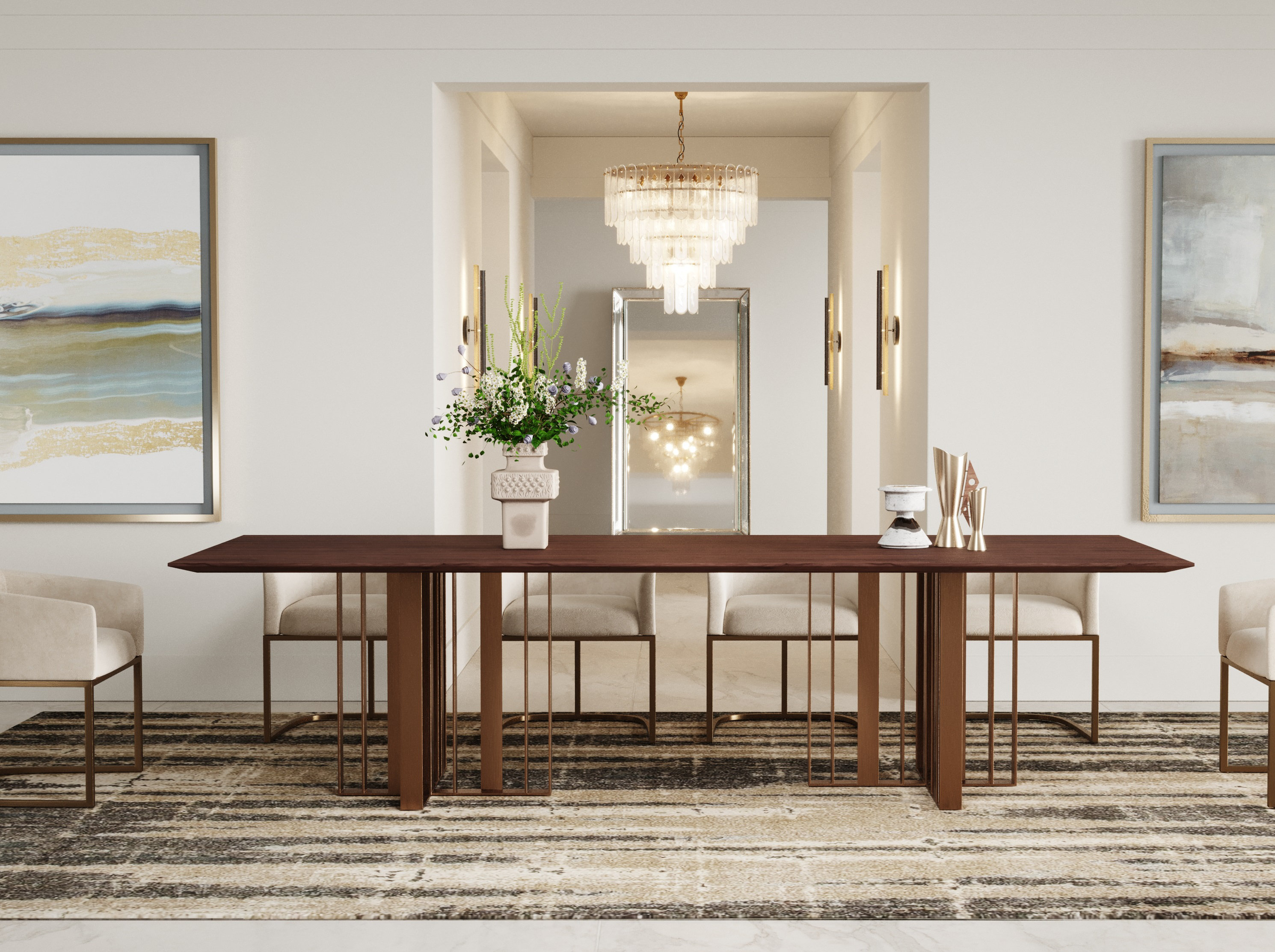 VIG Furniture Livia - Modern Wenge & Gold Stainless Steel Dining Table ...