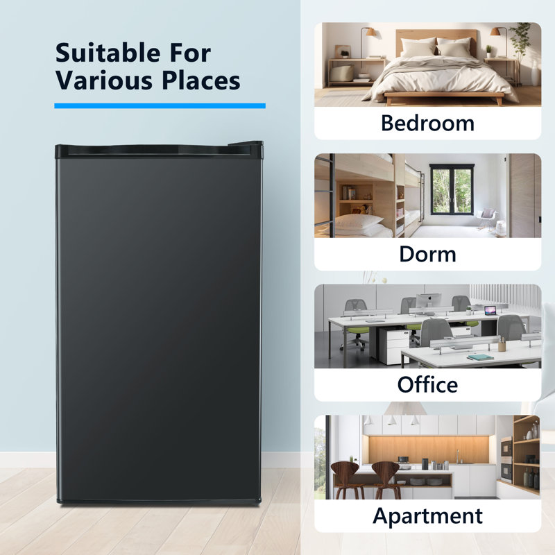 Simzlife 3.2 cu. ft. Freestanding Small Fridge with Freezer for Dorm ...