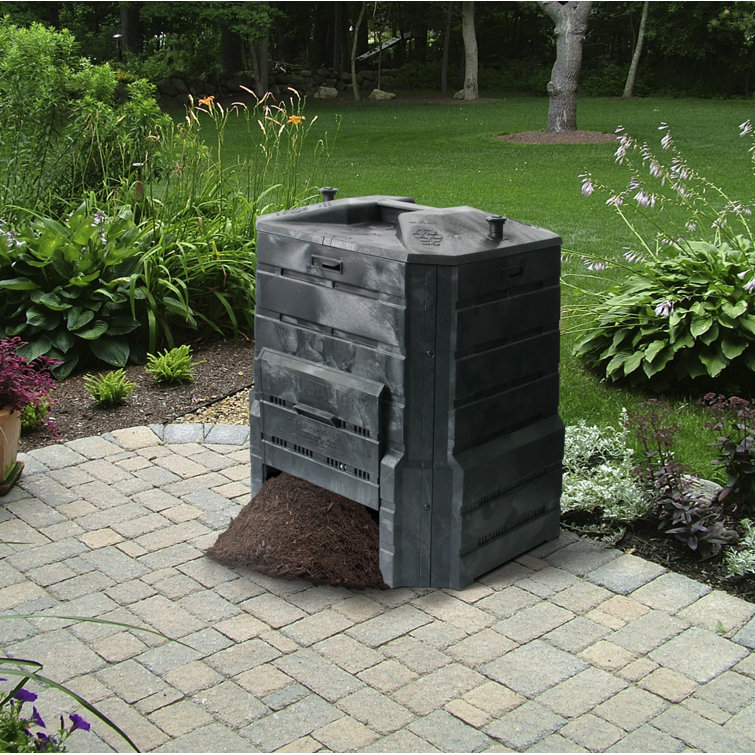 Algreen 94 Gallons Plastic Odor Resistant Outdoor Stationary Composter ...