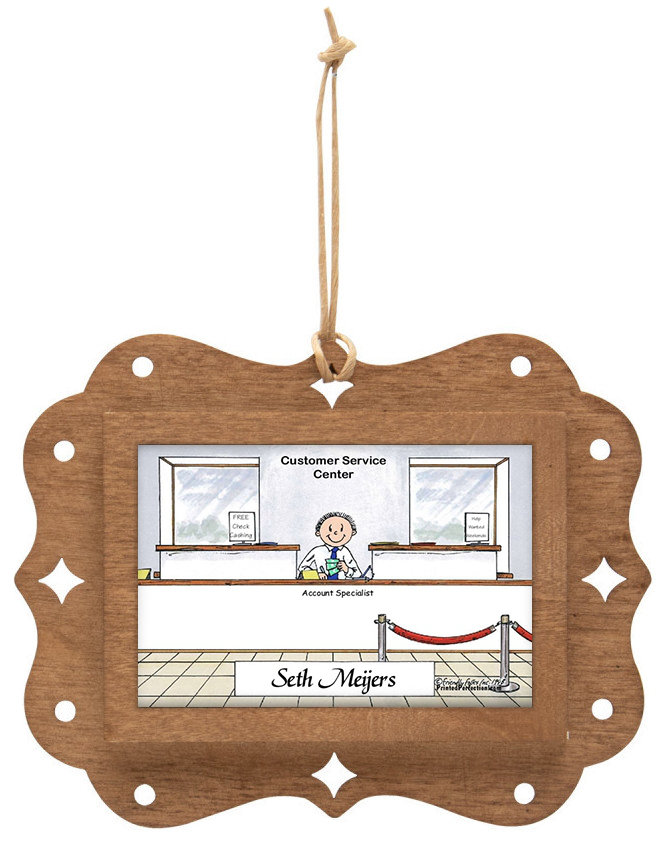 Printed Perfection Personalized Bank Teller - Male Laser Cut, Wooden ...