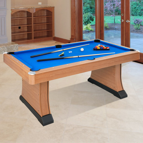 RayChee 6' Pool Table with Wood Finish, Modern Billiard Table with 2 ...