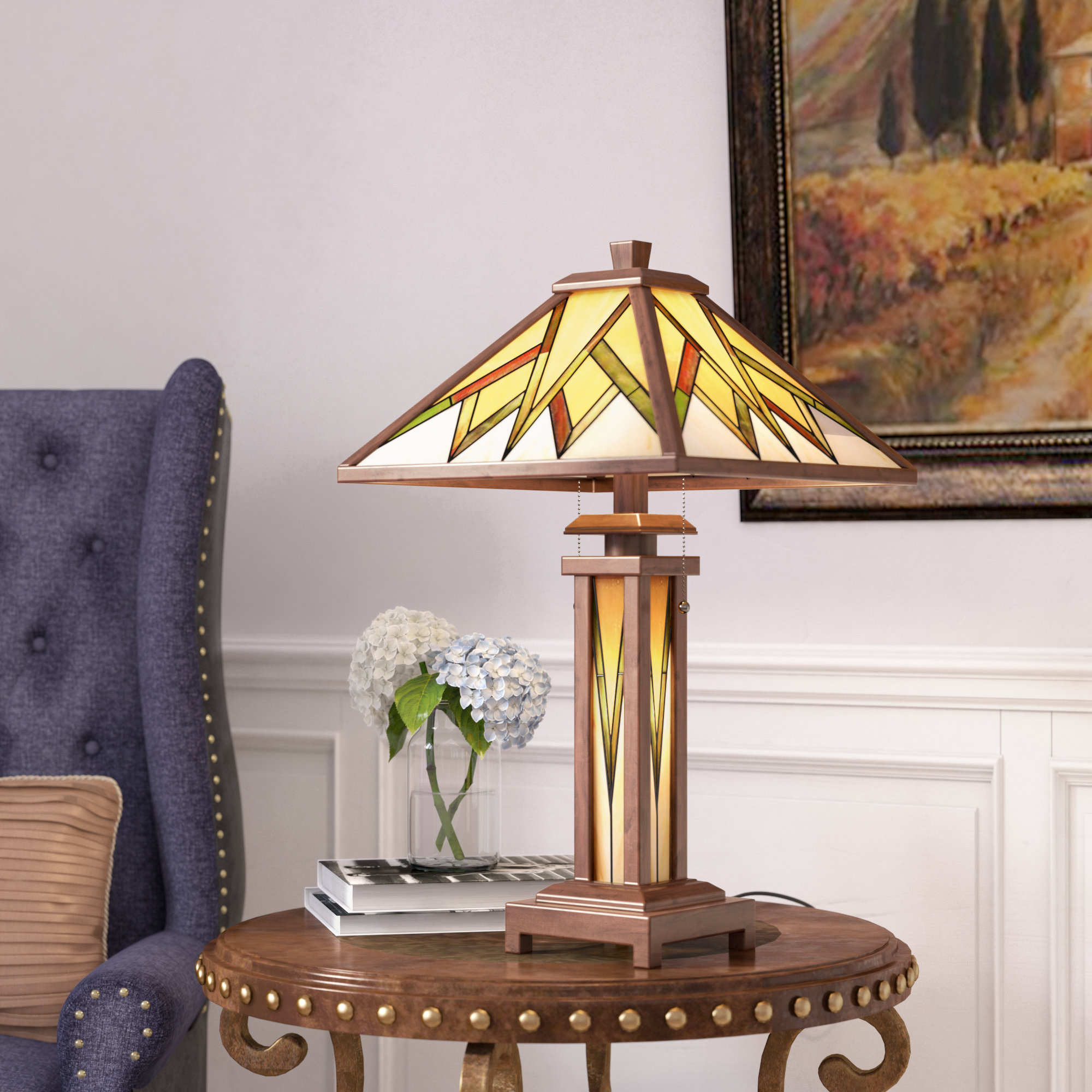 Astoria Grand Charlotte 25.6" Dark Walnut Table Lamp | Wayfair