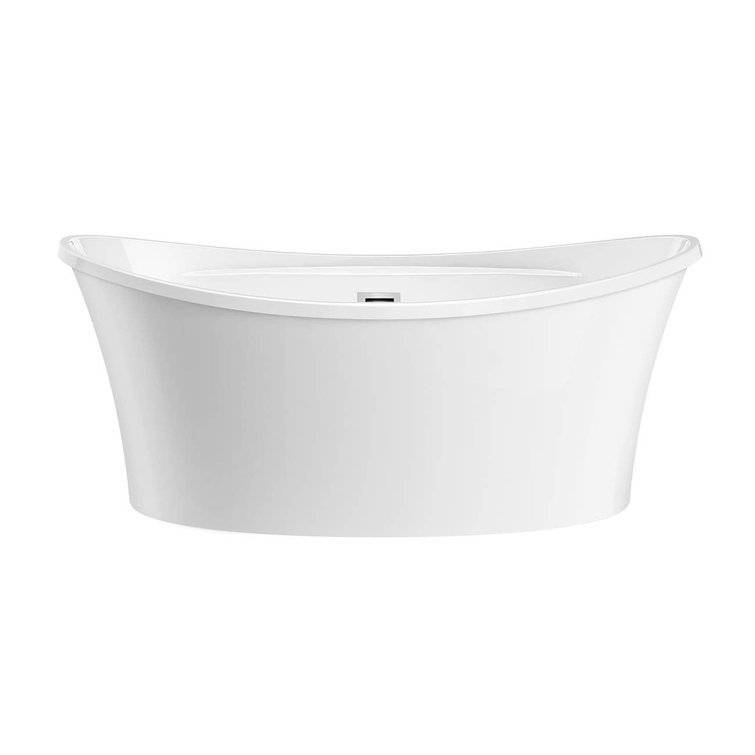Chevington 66'' x 36'' Freestanding Soaking Acrylic Bathtub with Faucet ...