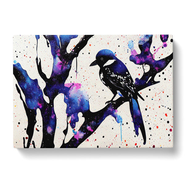 Latitude Run Magpie Bird Splash Vol.1 Abstract - Wrapped Canvas Print ...