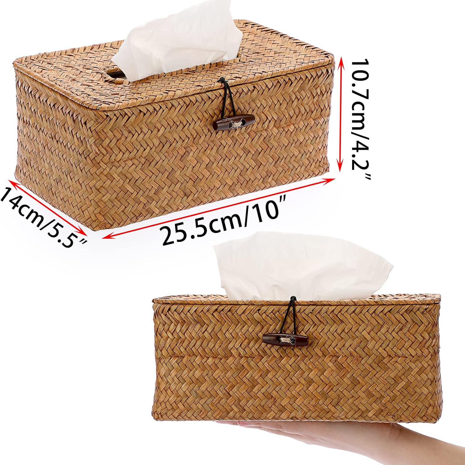Dakota Fields Tissue Box Cover Rectangle Tissue Box Seagrass Tissue Box ...