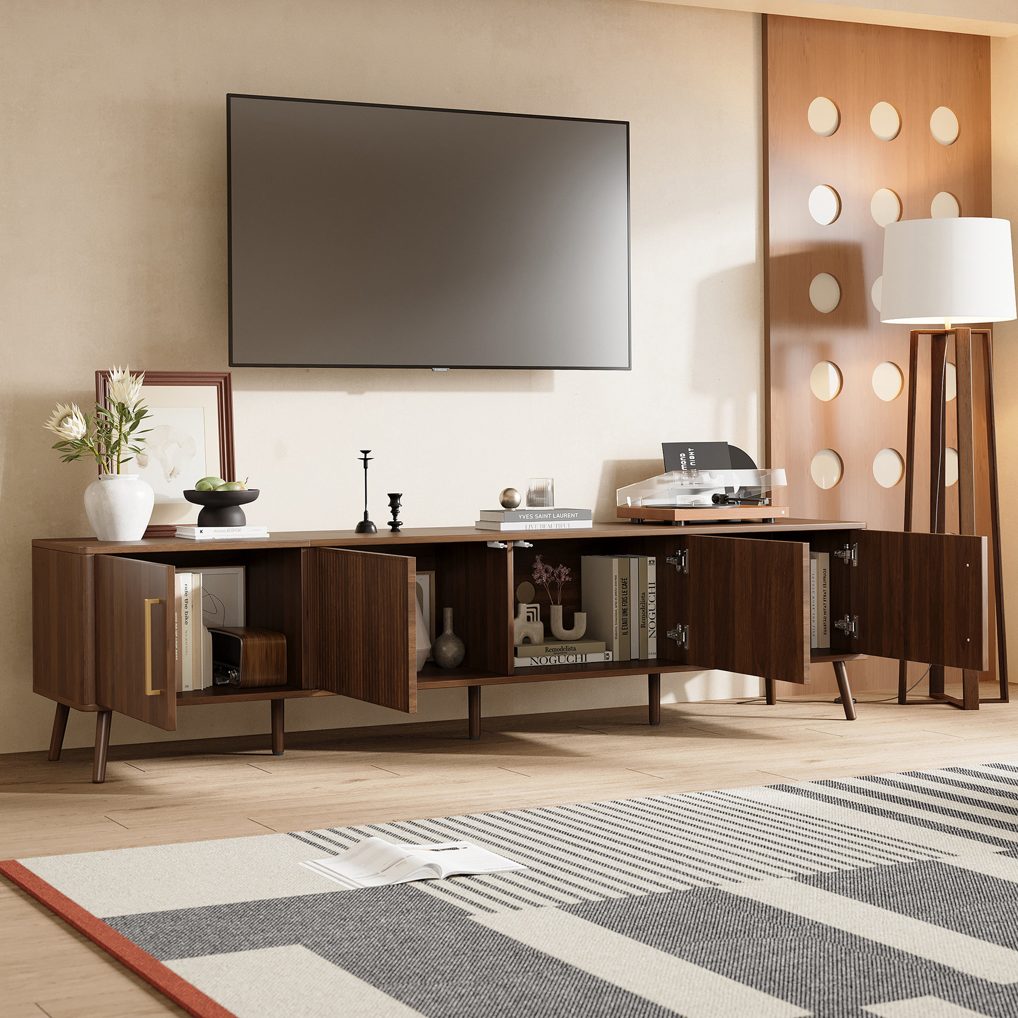 George Oliver Vincent 78.7'' Mid-Century Modern TV Stand | Wayfair