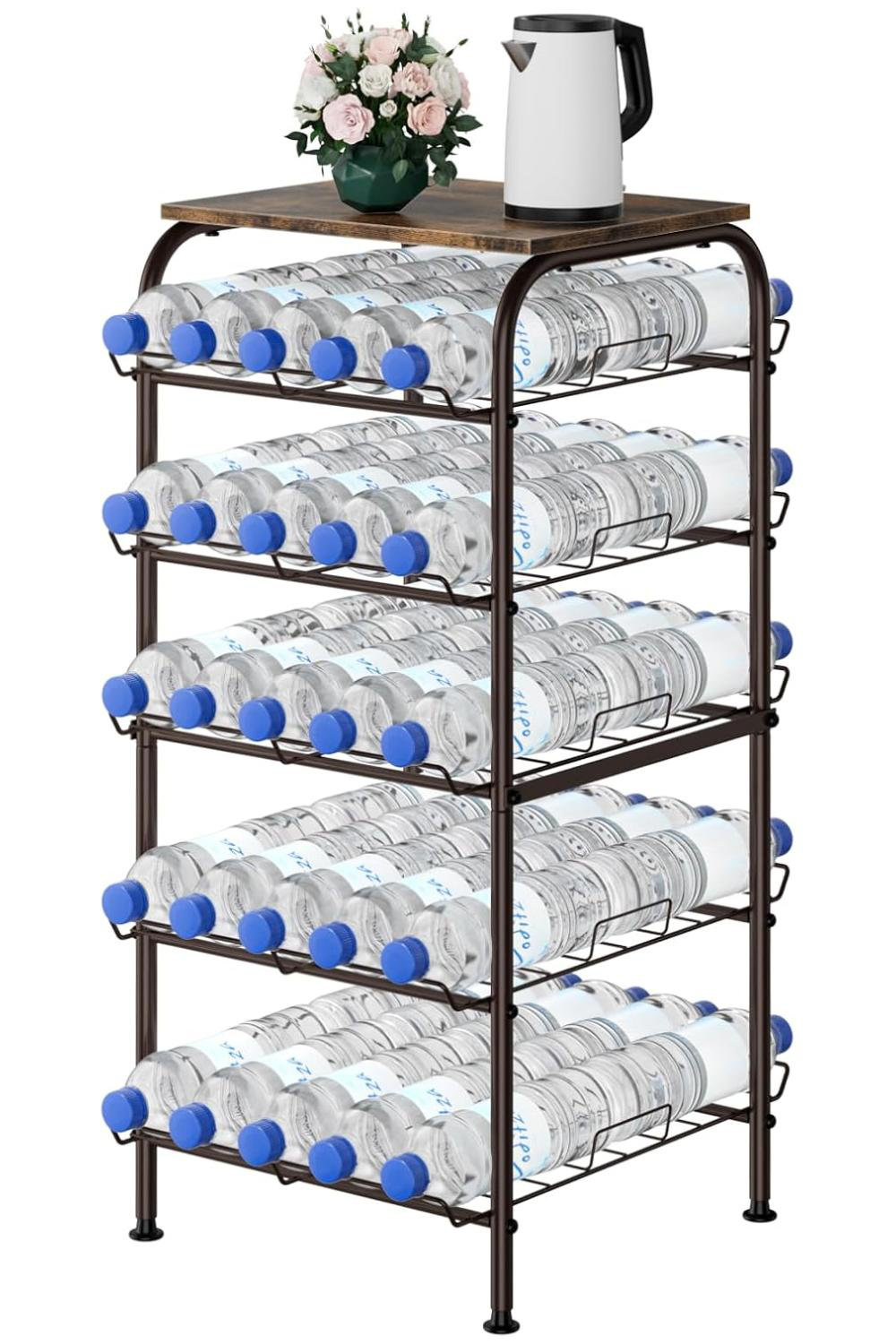 Rebrilliant 5 Tier Free Standing Water Bottle Holder Rack Large ...