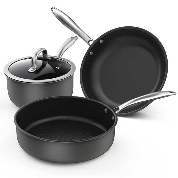 Levi Beer Draper 4 Piece Stainless Steel Non Stick Cookware Set ...