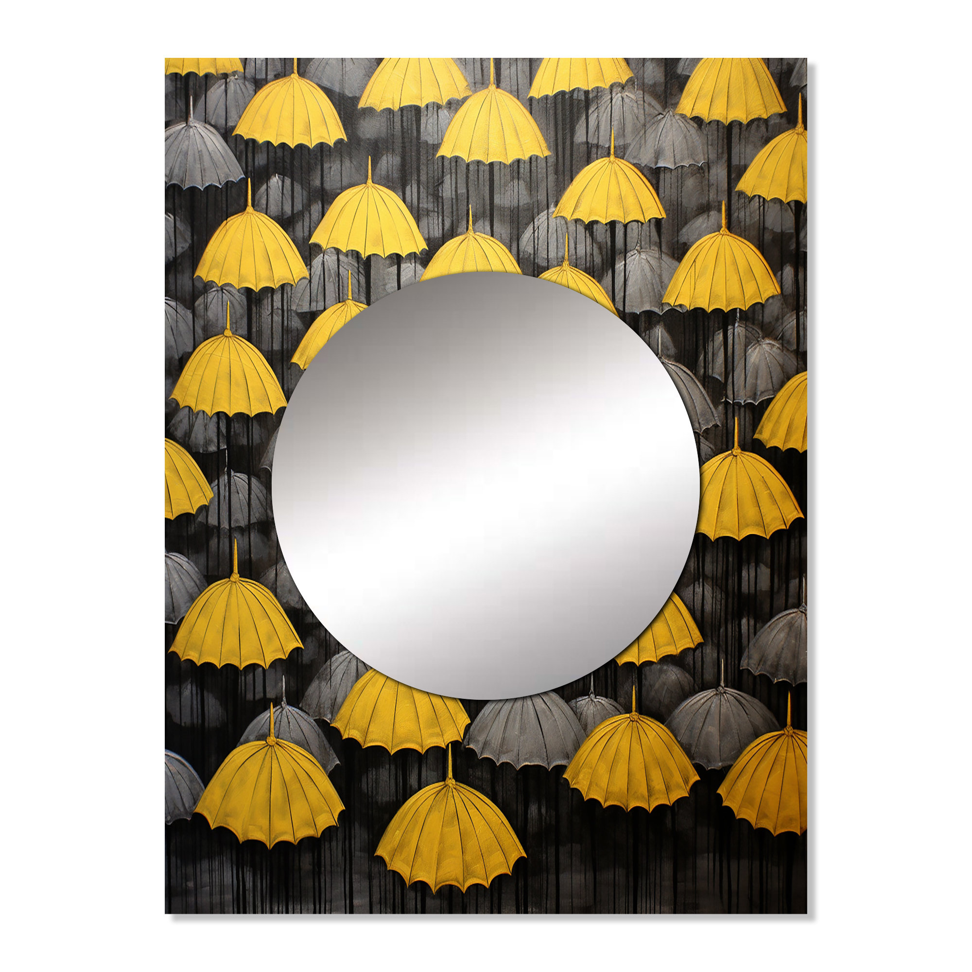 East Urban Home Sky Of Yellow And Grey Umbrellas Tranquility I - Sky ...