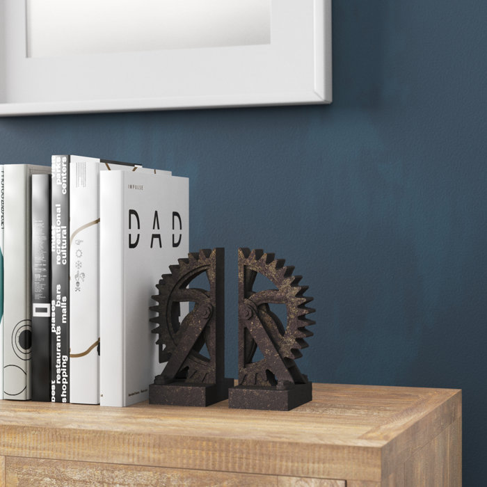 Steelside™ Industrial Resin Non-Skid Bookends & Reviews | Wayfair