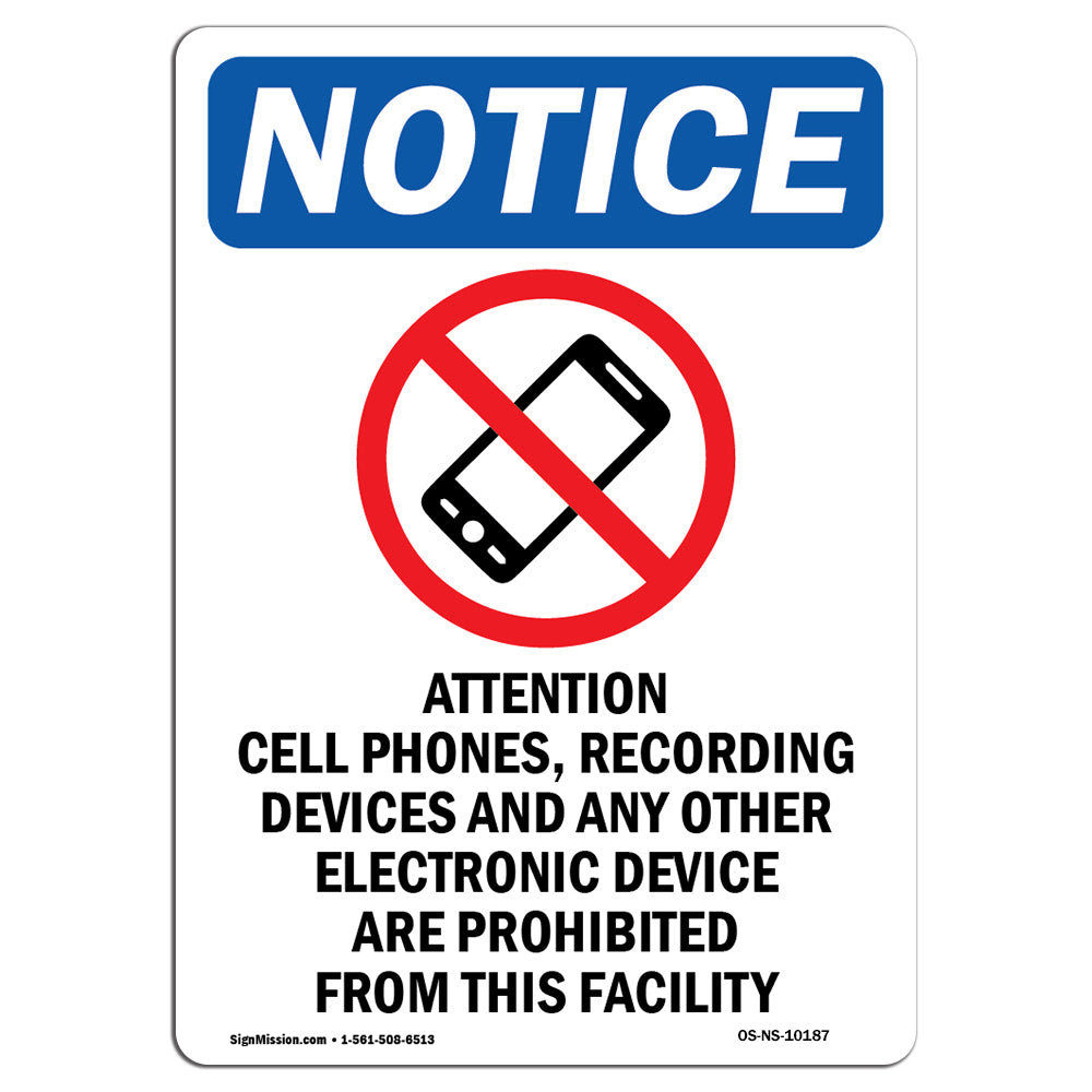 SignMission Attention Cell Phones Sign with Symbol | Wayfair