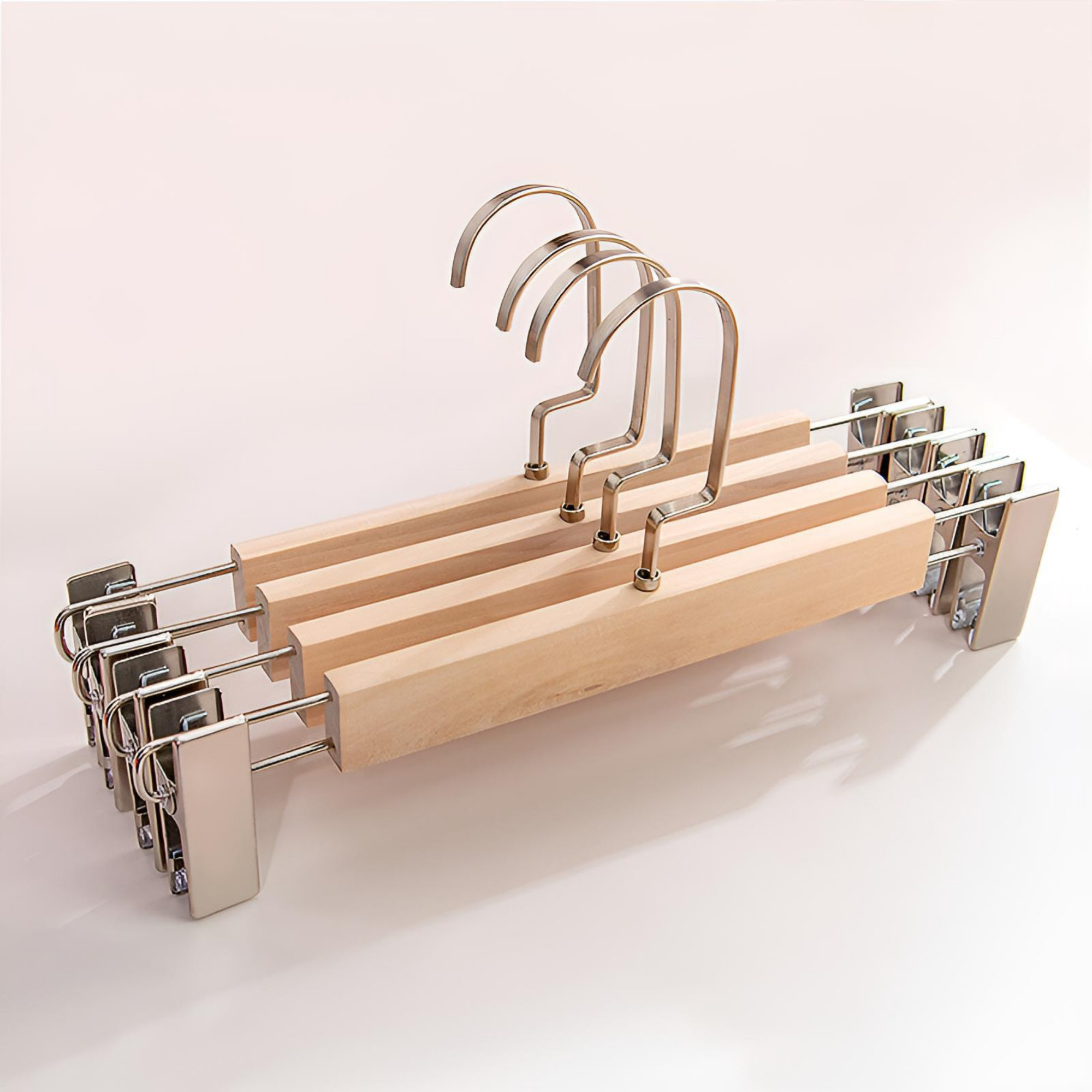 Hokku Designs Solid Wood Pant Hangers With Non-Slip Clamps | Wayfair