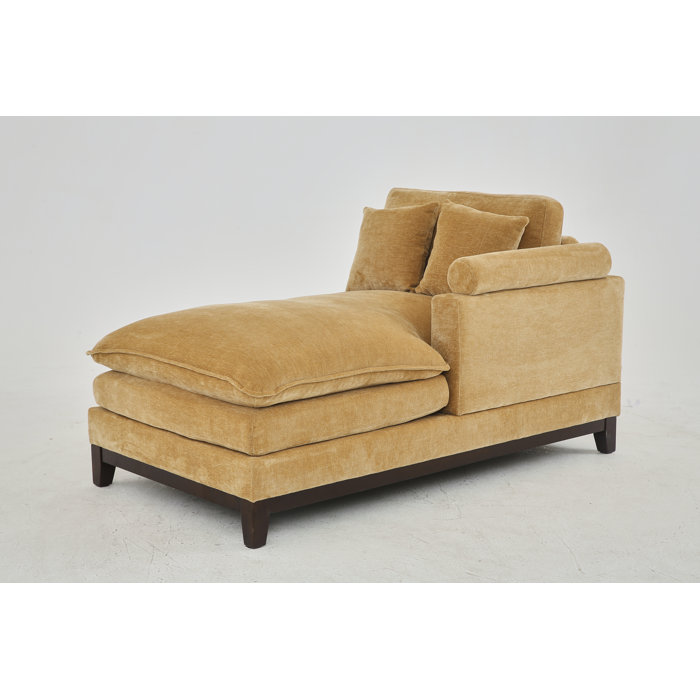 Latitude Run® Gary Upholstered Chaise Lounge With Solid Wood Frame And ...