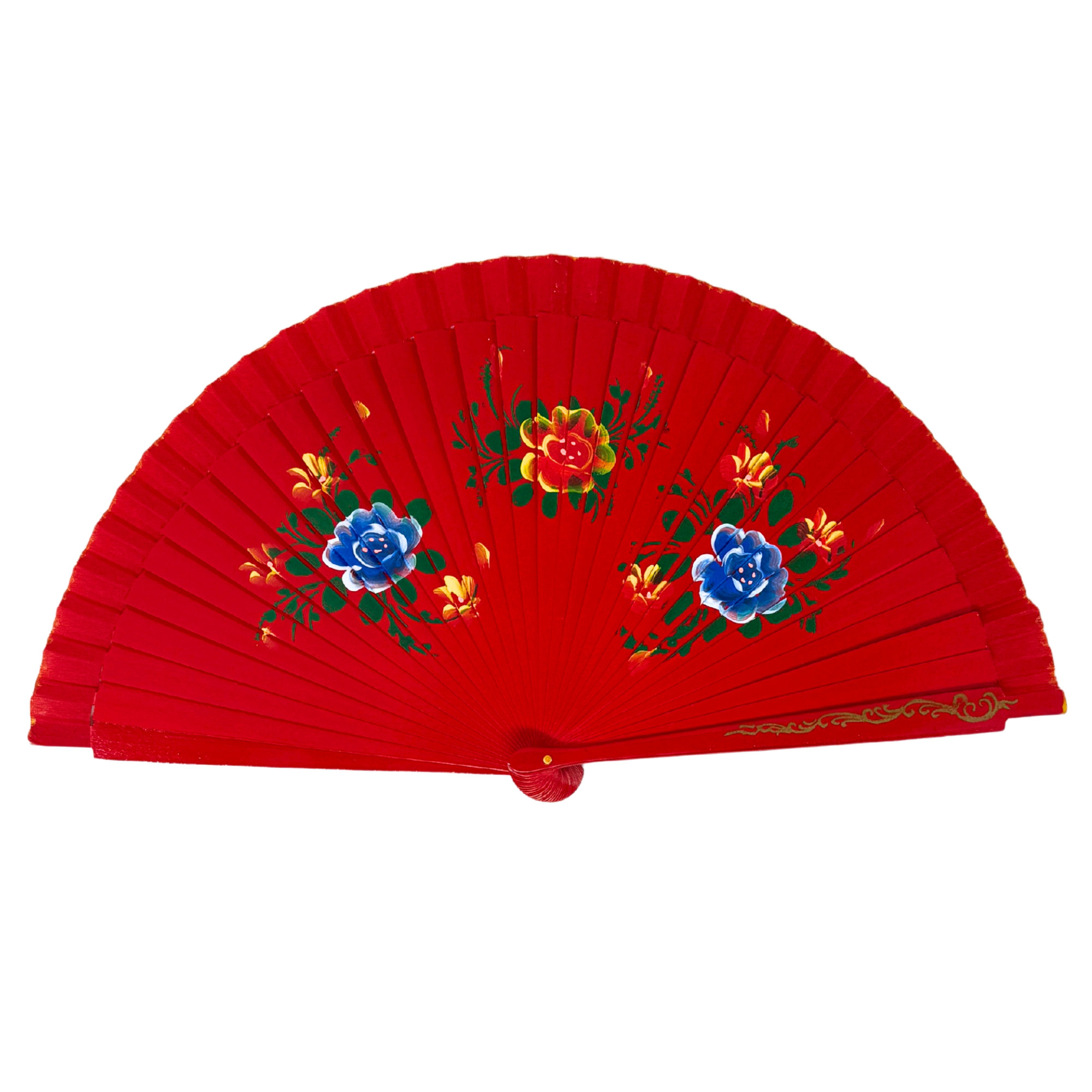 Bungalow Rose Pack Of 6 Spanish Style Double-Sided Wooden Hand Fans ...