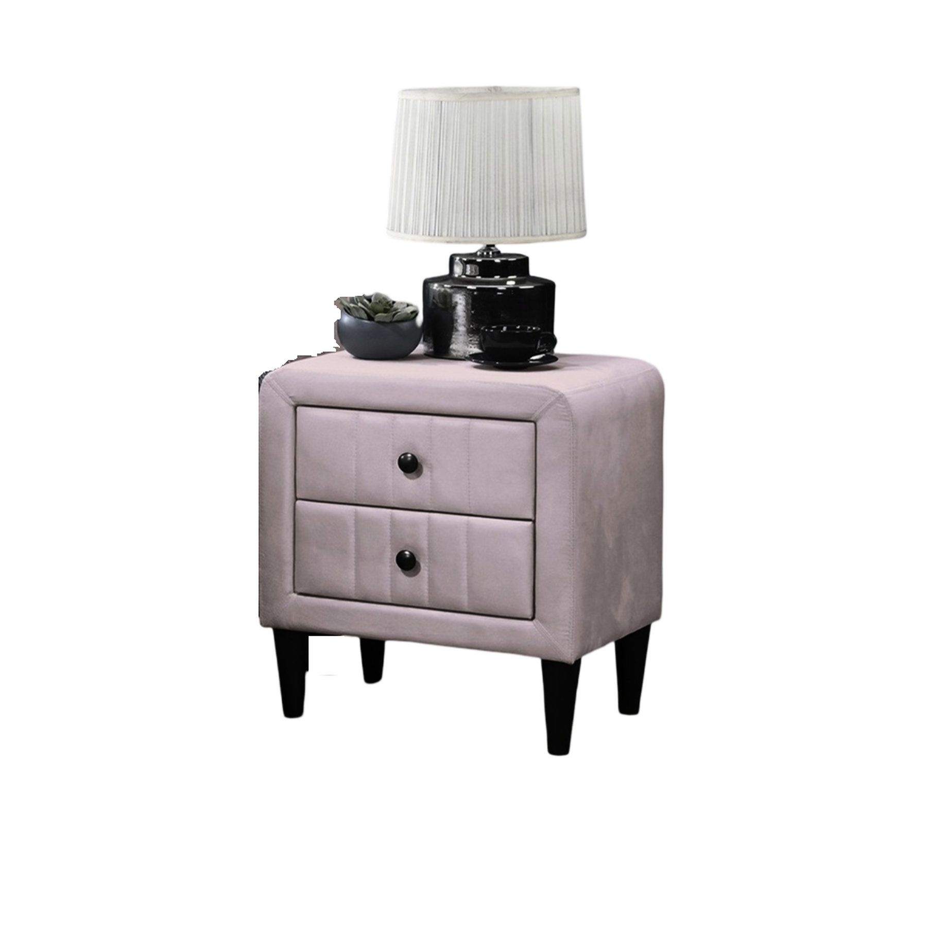 Latitude Run® Bedroom Furniture: 2 Nightstand With Velvet-Like Texture ...