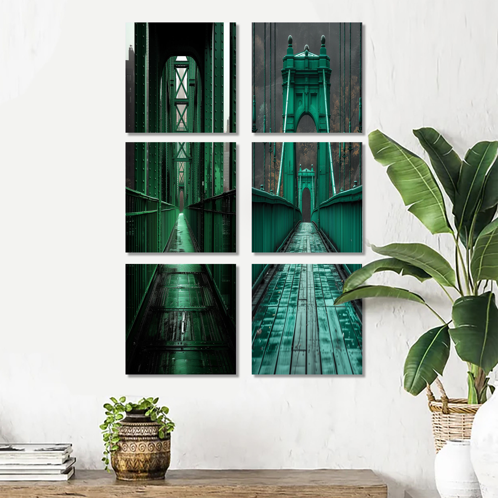 Lark Manor™ Monochrome Green Black Crossing Bridge Pathway - Bridges ...
