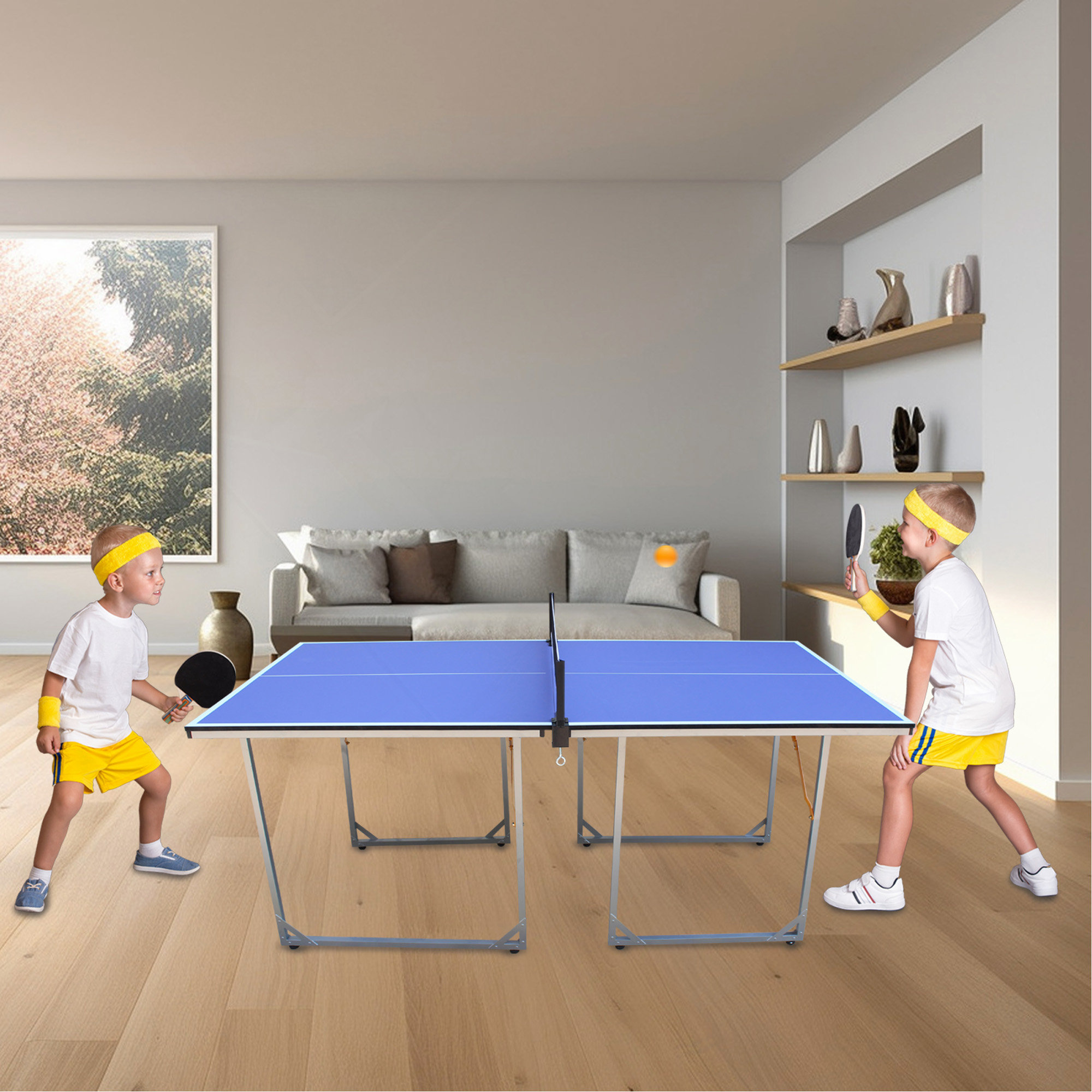 Walton 6Ft Mid-Size Table Tennis Table Foldable & Portable Table Set ...