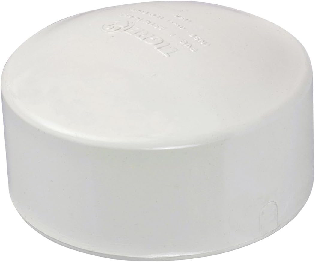 Supply Giant 1-1/2 in. White PVC DWV Cap, Hub Connection End Cap ...
