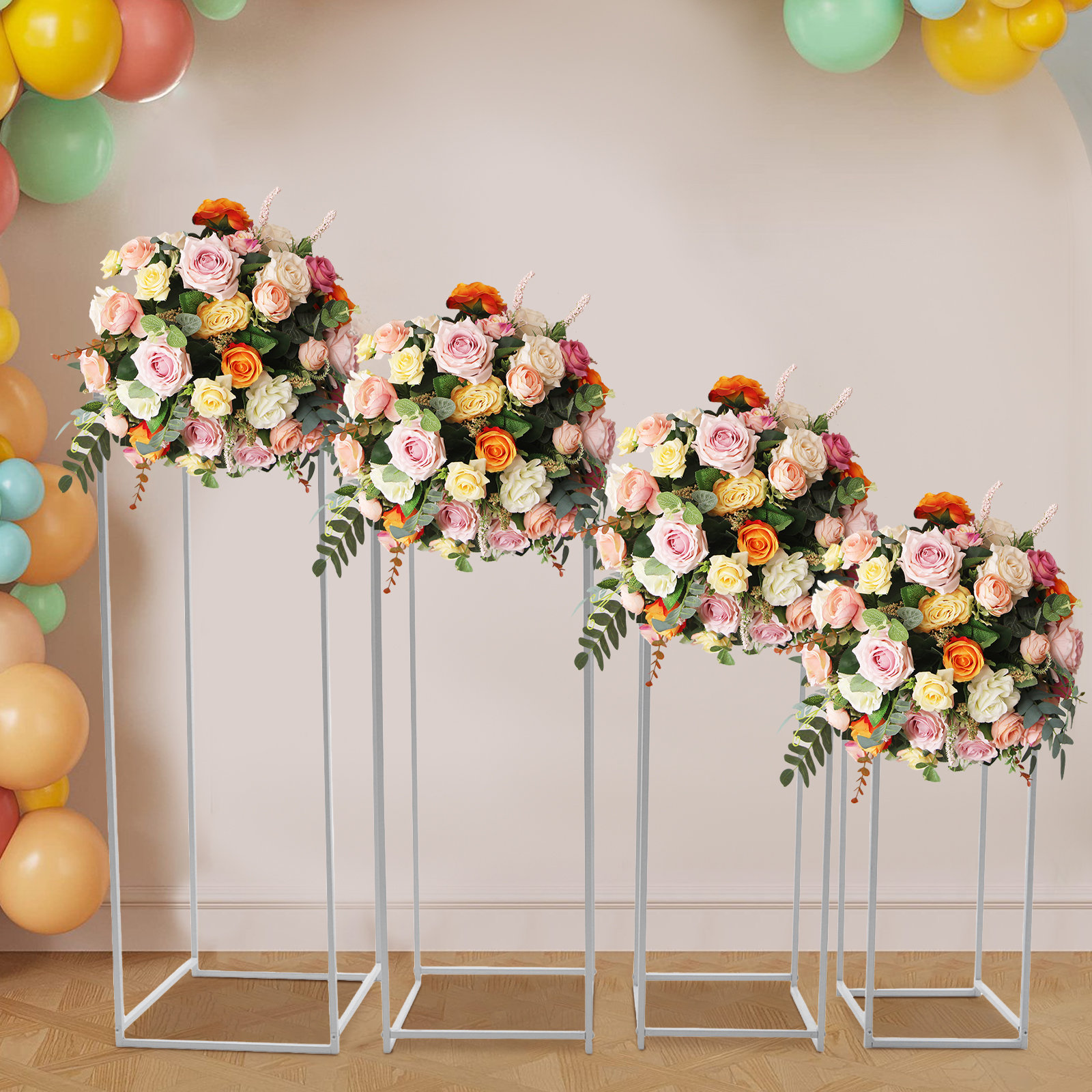 SUNYOU Metal Flower Rack Vase Stand-Wedding Party Decor(Set of 4) | Wayfair