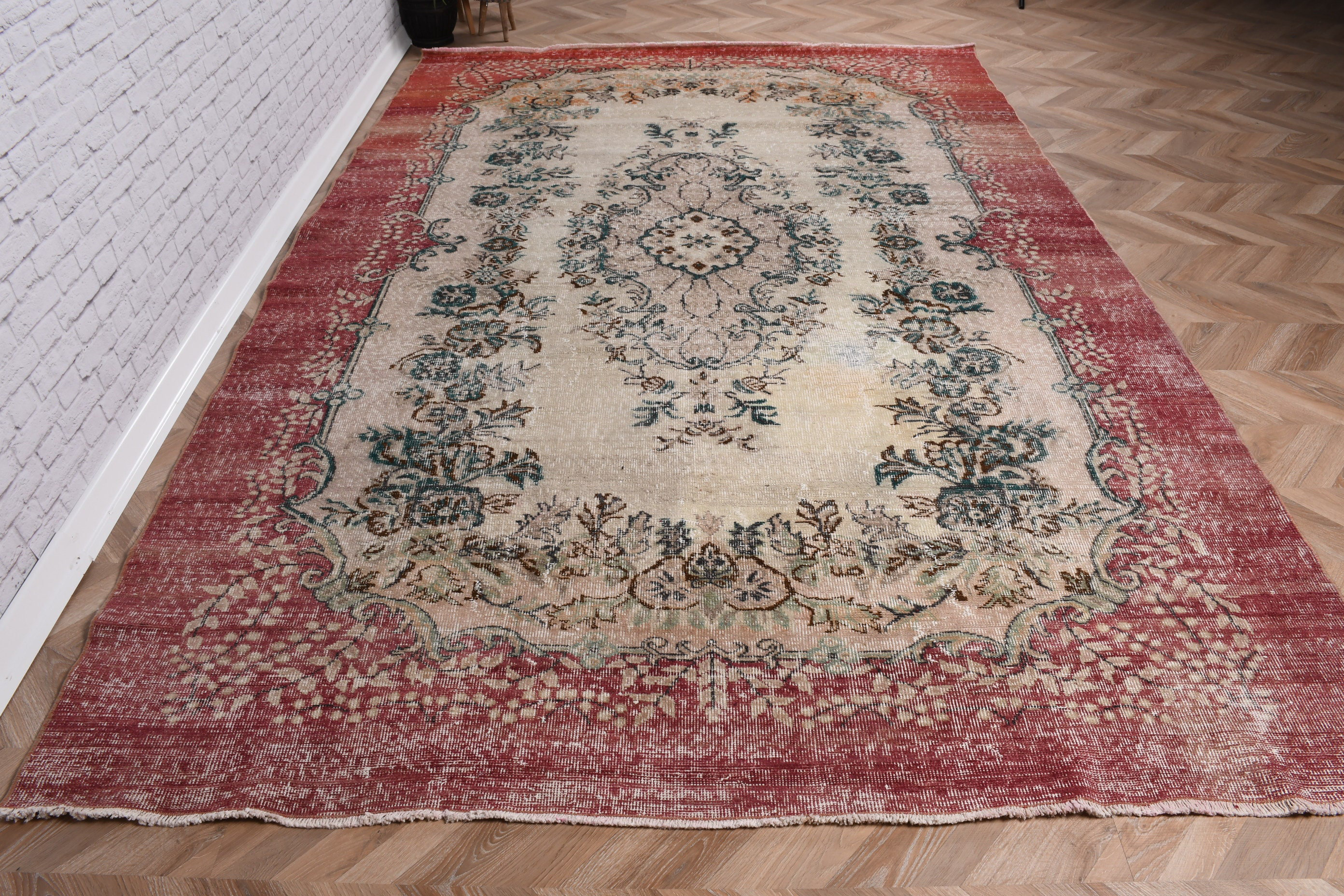 large red wool rug