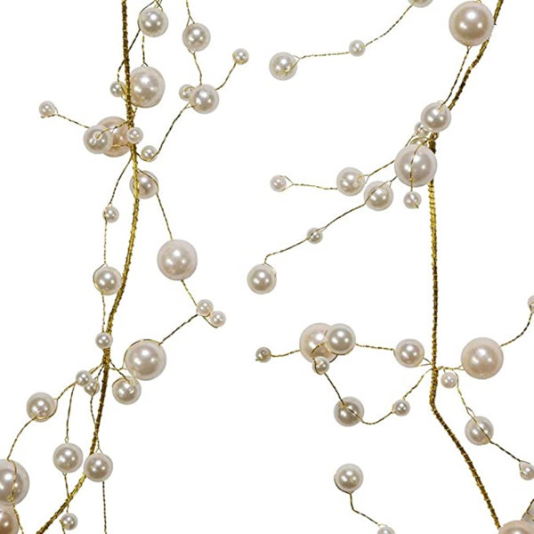 Kurt Adler 6' Pearl Bead Garland & Reviews | Wayfair