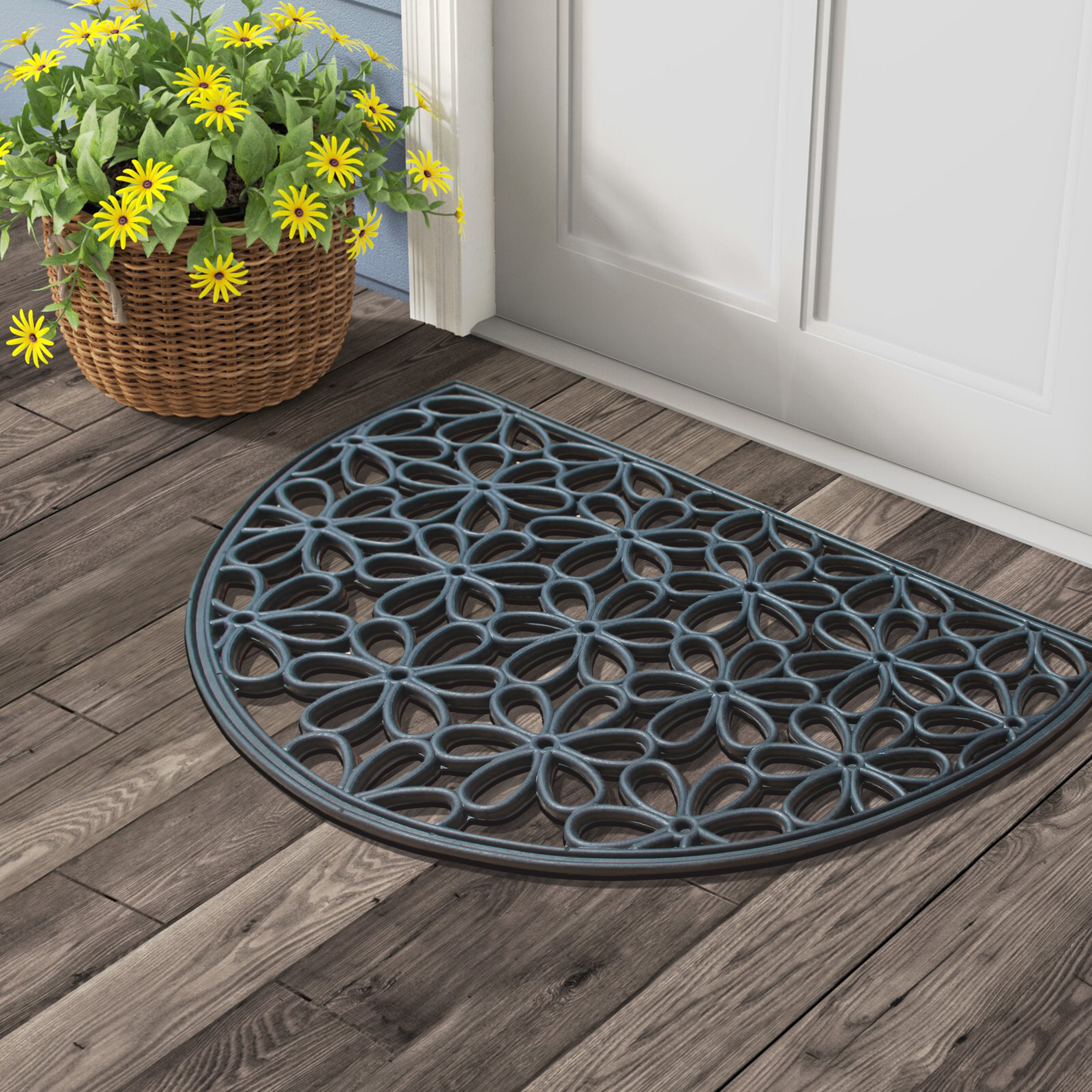 Red Barrel Studio® Outdoor Floor Mat, Rubber, 24x36 Outside Entryway ...