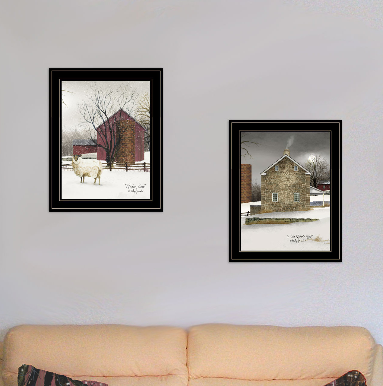 August Grove Cold Winter 2-Piece Vignette Framed Wall Art for Living ...