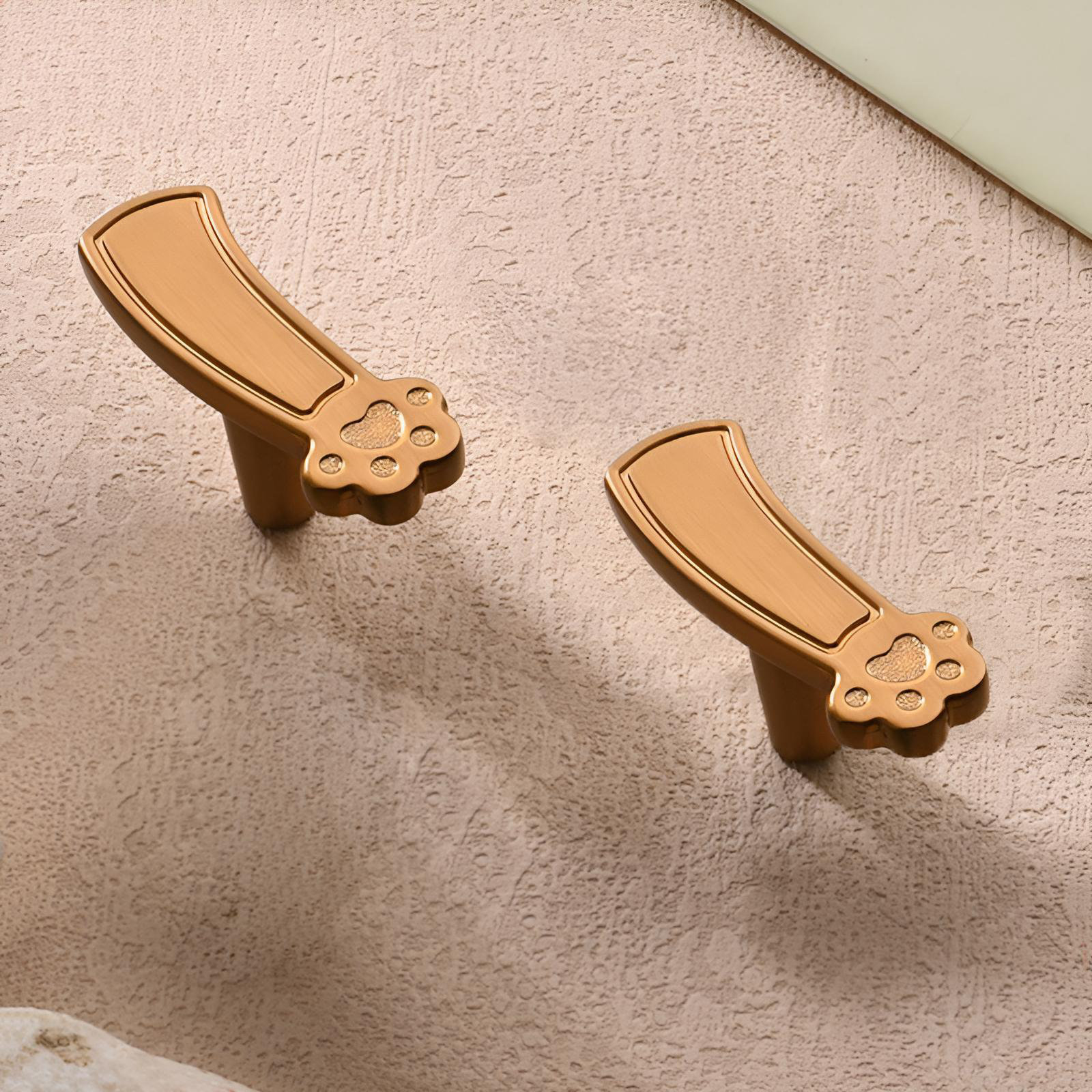 Infinitee Green Cute Cat Paw Print Handle, Screw Installation | Wayfair