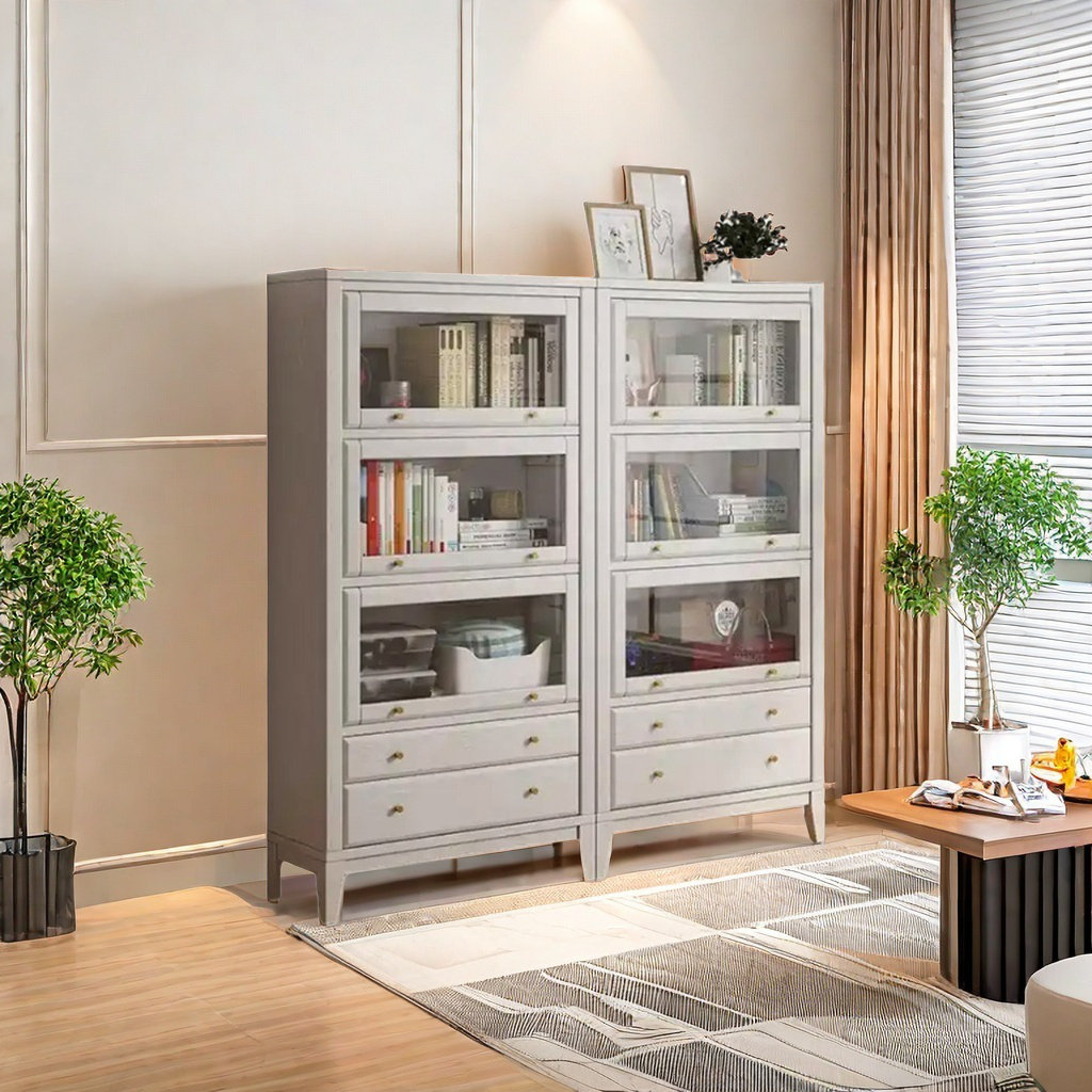 Parttlion Dustproof glass solid wood bookcase | Wayfair