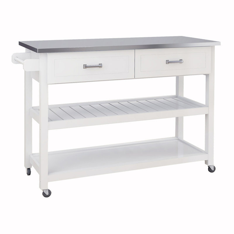 Red Barrel Studio® Aleaya Kitchen Cart with Stainless Steel Top ...