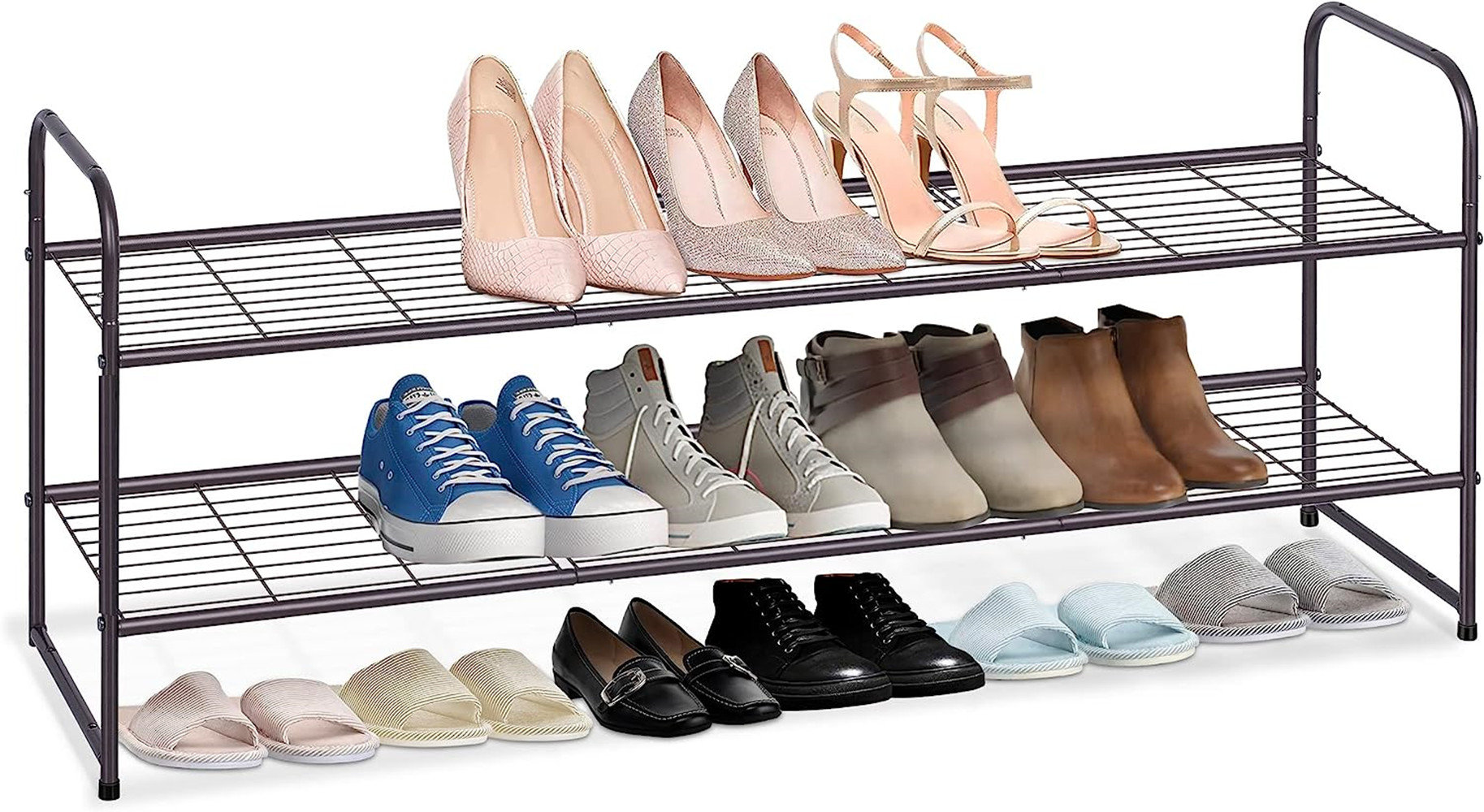 Rebrilliant 2 Tier Long 12 Pair Stackable Shoe Rack | Wayfair