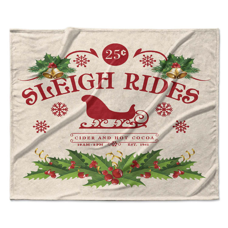 HeartBeat Studios Sleigh Ride Blanket Plain Weave / Muslin Heated Throw ...