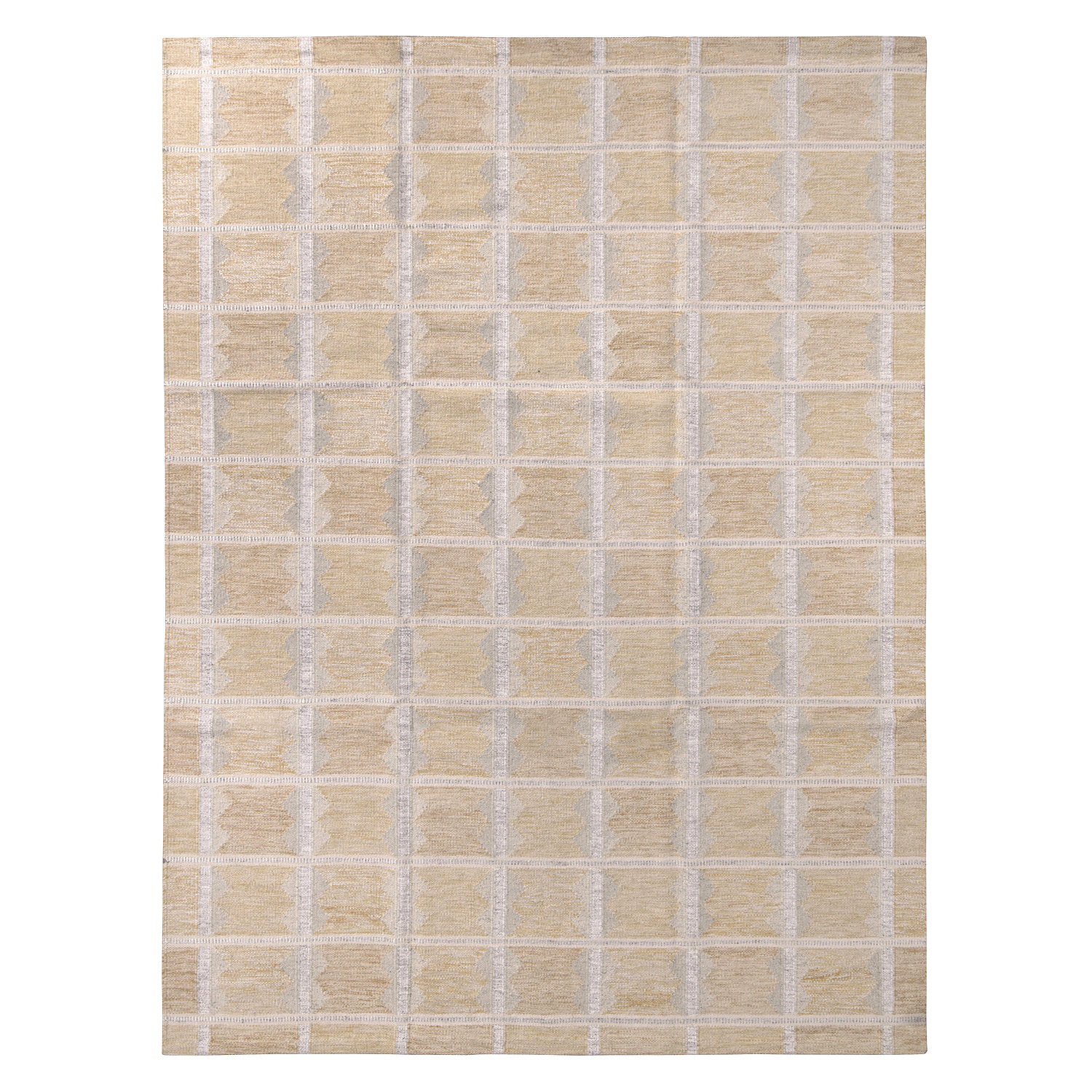 Rug & Kilim’S Scandinavian Style Beige Brown And Gray Wool Modern Kilim ...