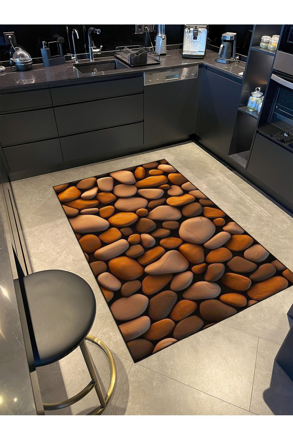 Corrigan Studio® Pebble Pattern Woven Base and Washable Area Rug | Wayfair