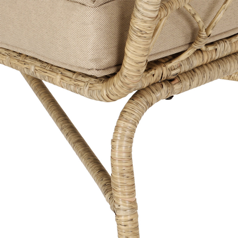 Beachcrest Home Raynette Outdoor Wicker Loveseat with Cushions ...