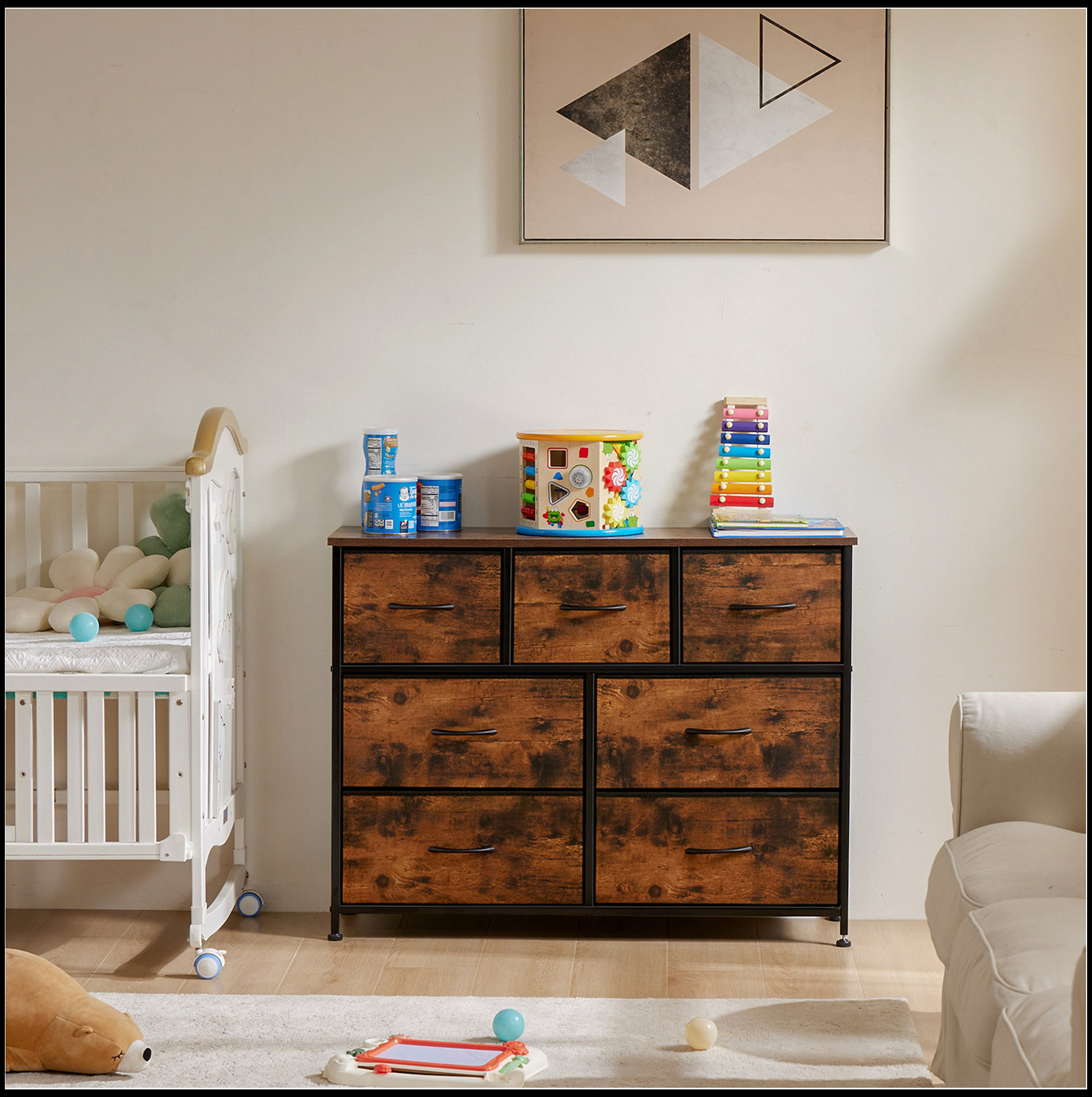 17 Stories Multi-Functional 7 Storage Spaces, Assembled Wardrobe ...