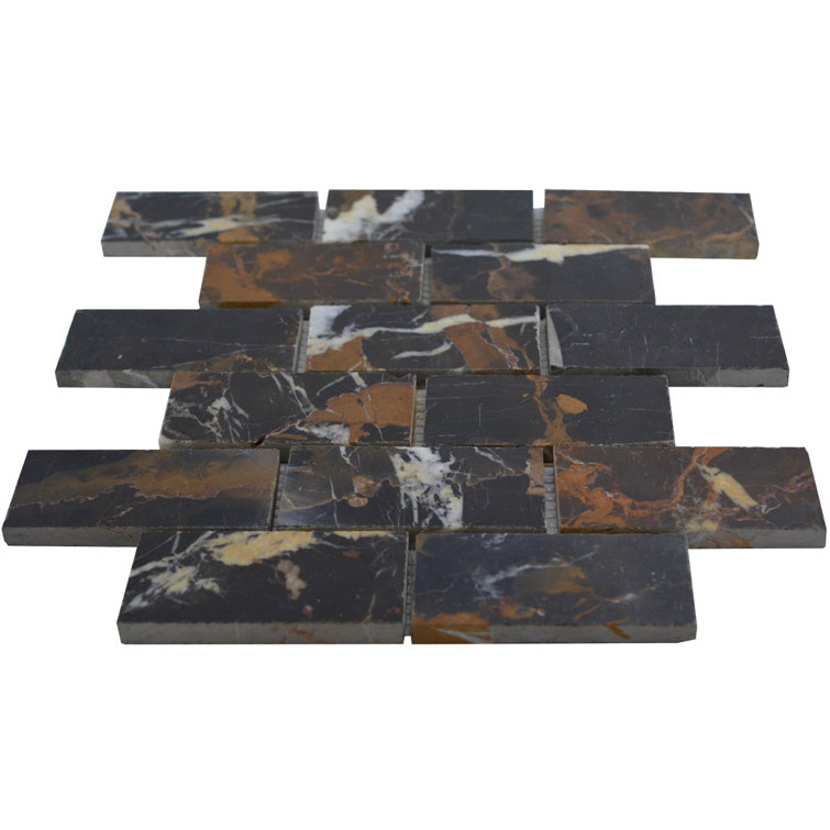 Tileville Michael Angelo 2" x 4" Marble Natural Stone Brick Joint ...
