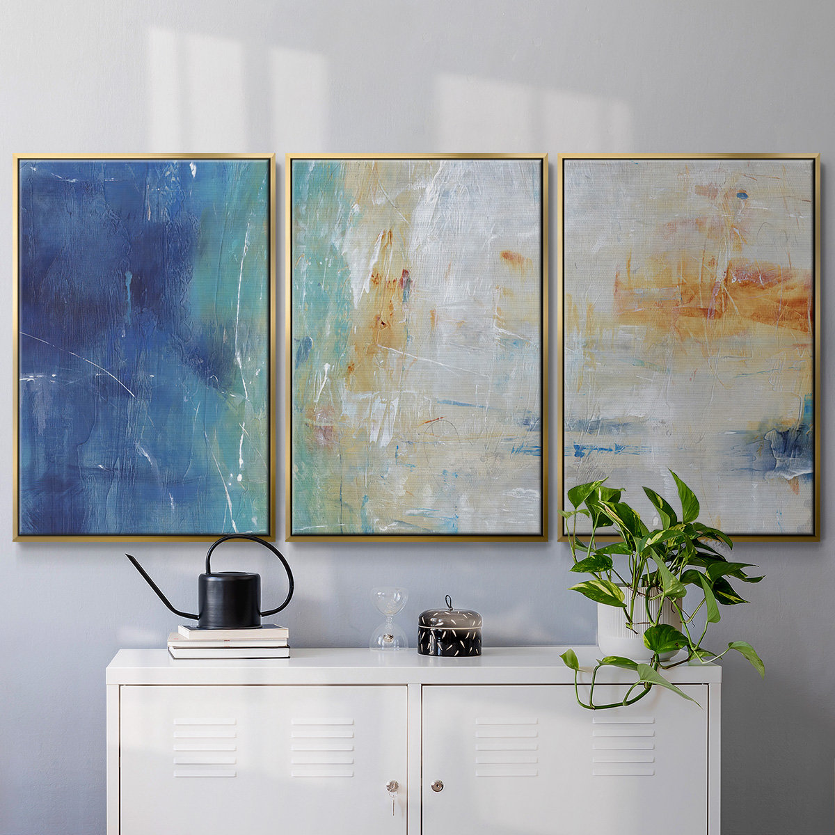 Wrought Studio™ Blue Grotto II - Multi Piece Framed Canvas | Wayfair