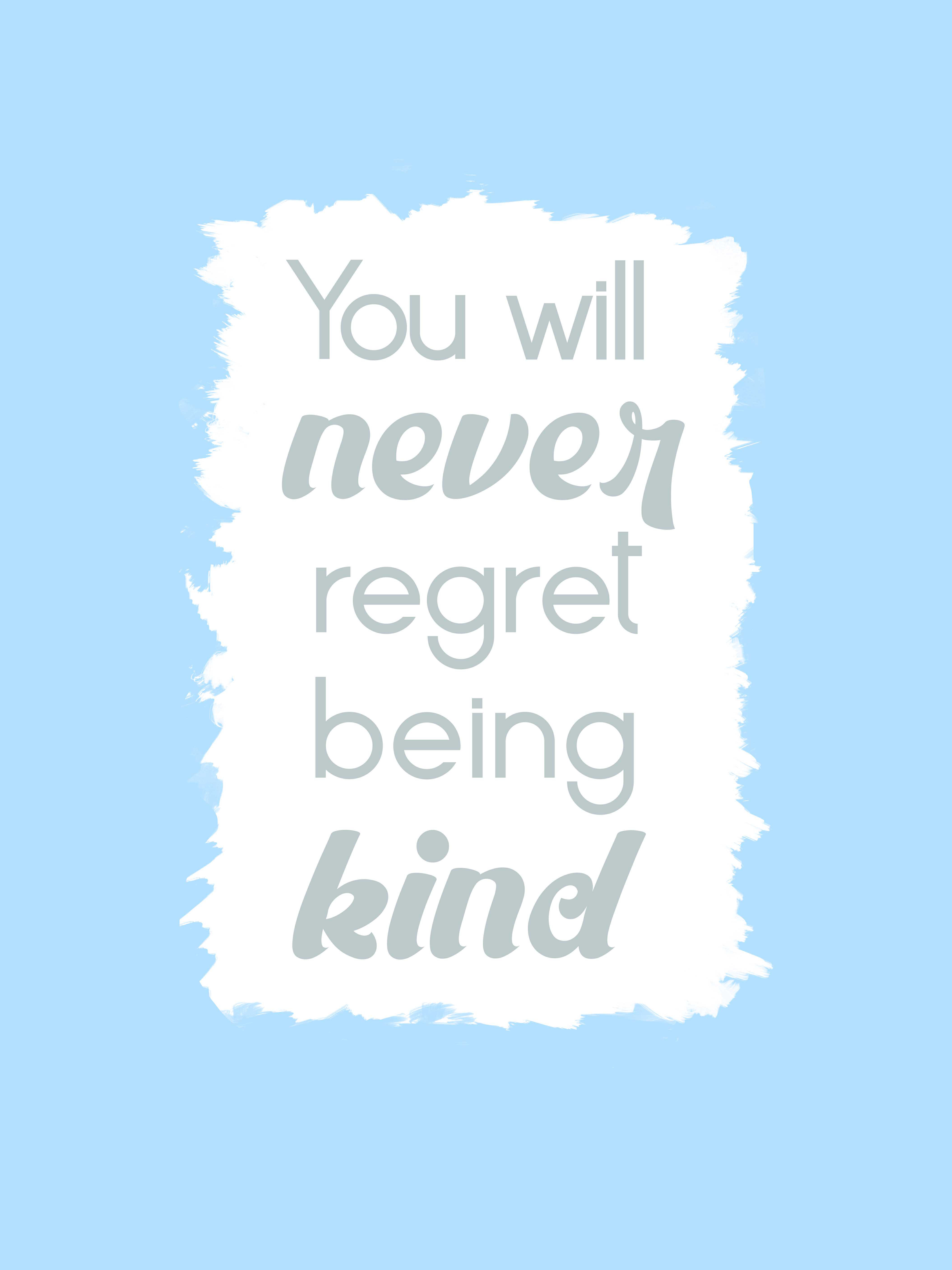 Trinx Never Regret Kind Blue - Wrapped Canvas Print | Wayfair