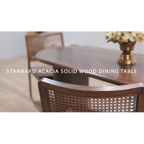 AllModern Chetna Acacia Solid Wood Dining Table & Reviews | Wayfair