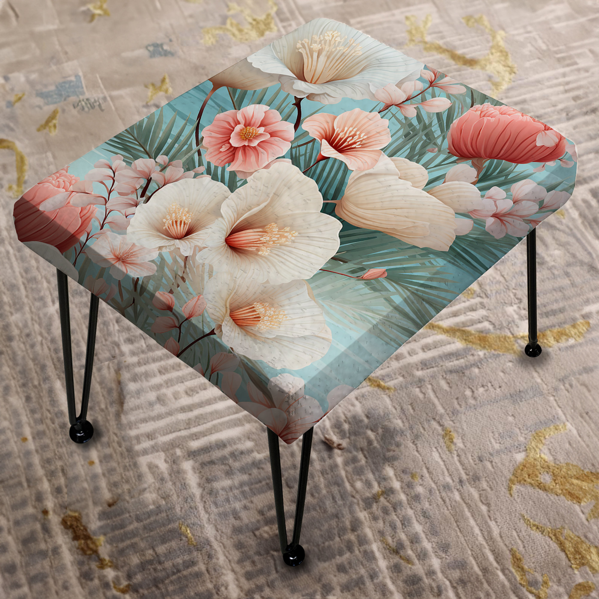 Design Art Seashell Serenity Ii Tropical Pattern - Coastal Rectangle ...