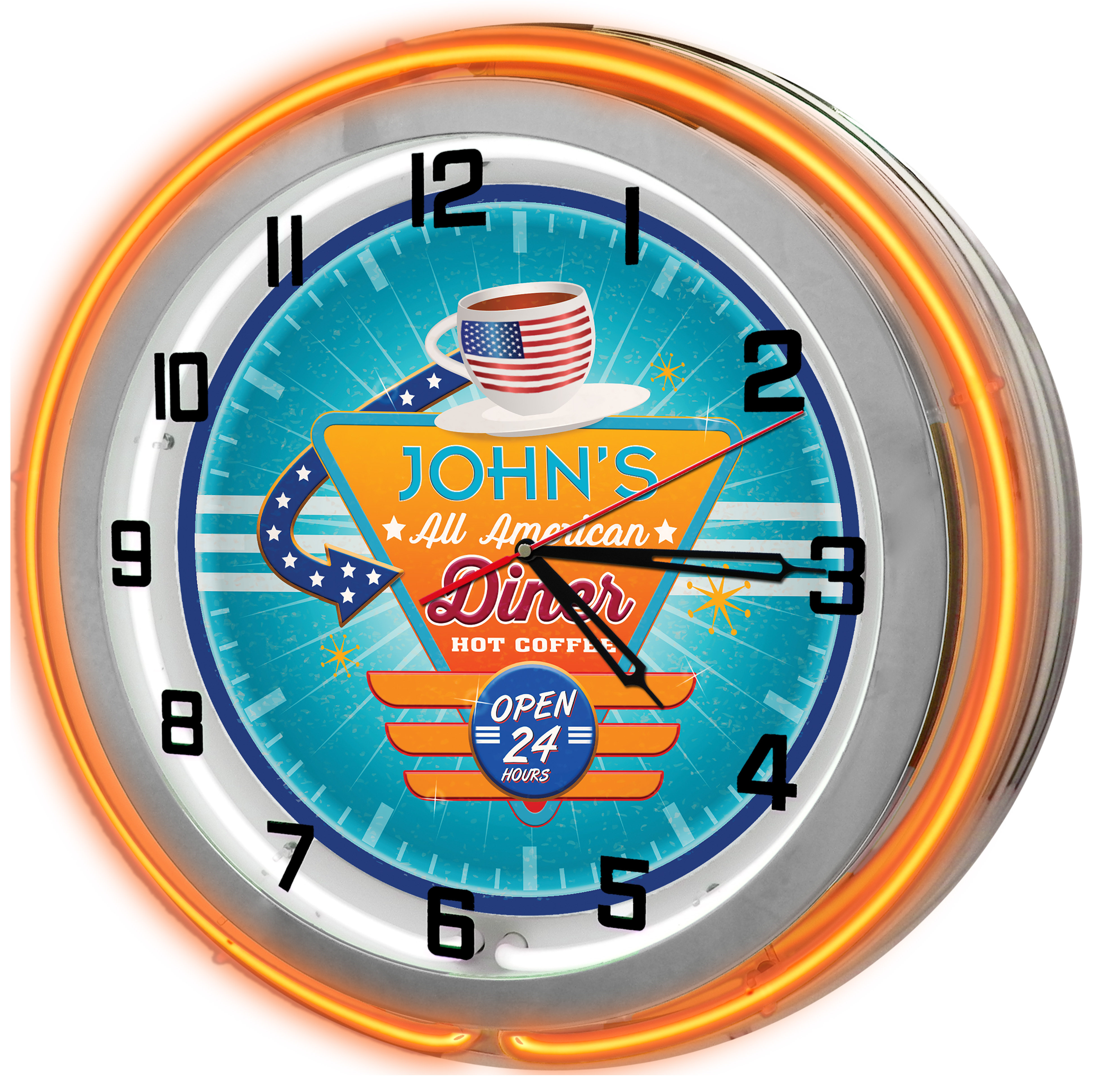 Redeye Laserworks American Diner Retro Neon Wall Clock | Wayfair