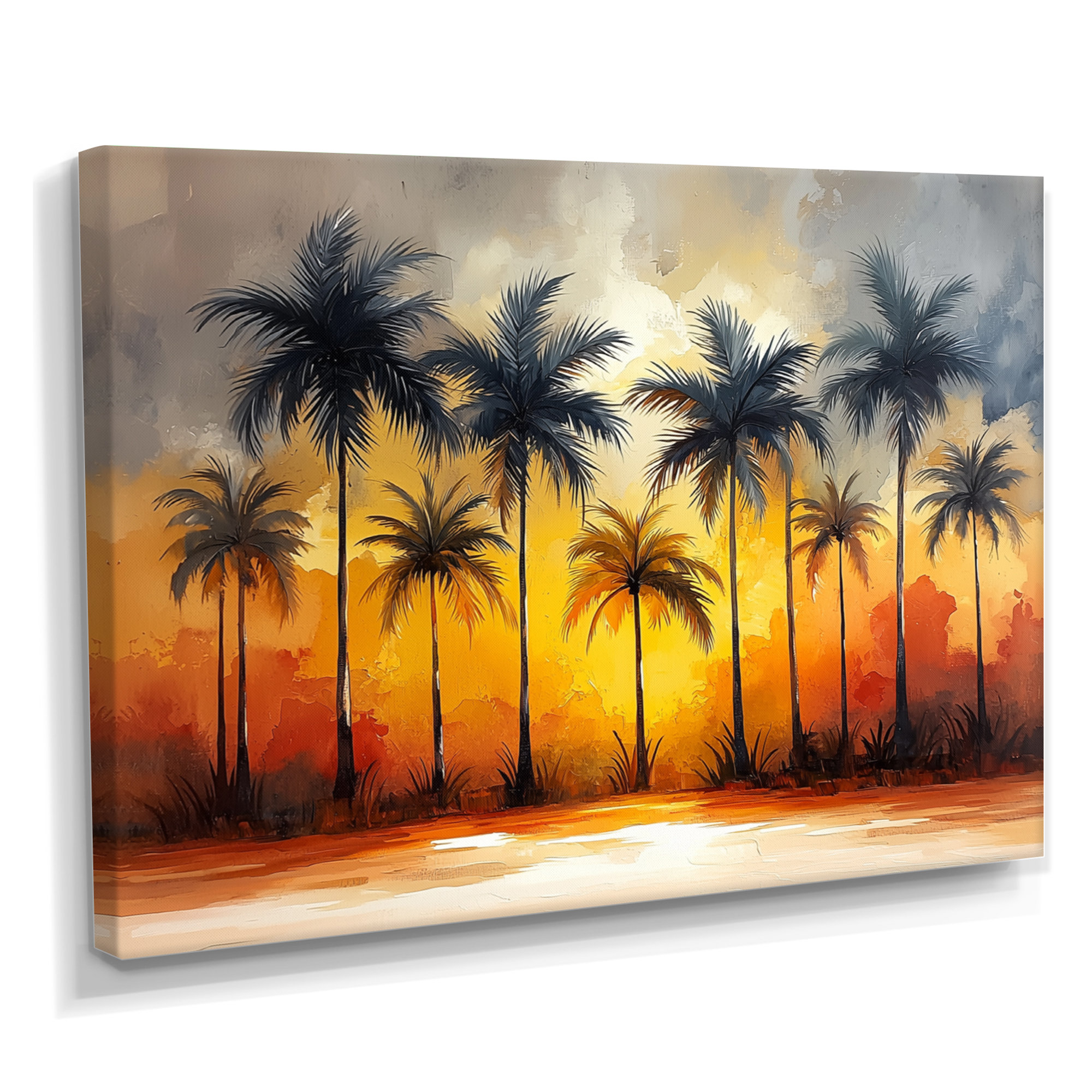 Bay Isle Home™ Cleal Blossom Of Sunset Colors Plam Trees I - Palms ...