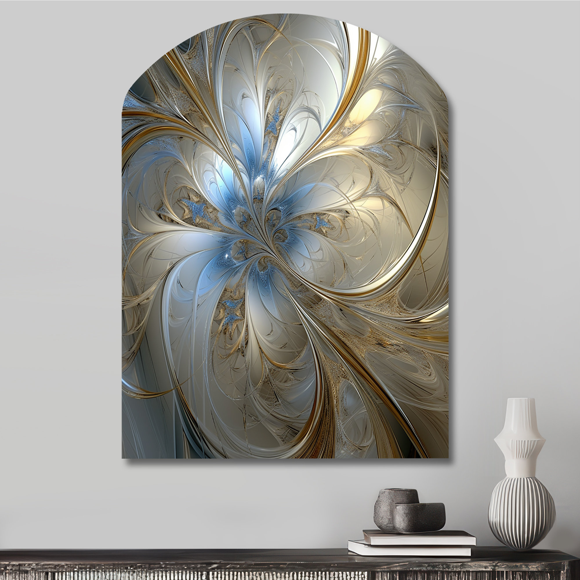 Design Art Tender Light Blue Floral Whirling Spiral - Abstract Spirals ...