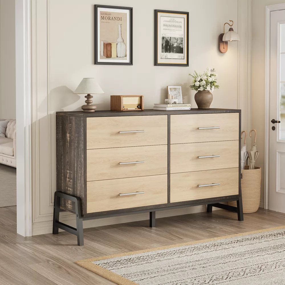 Latitude Run® 6 commodes pour la chambre à coucher, commode large 52 po ...