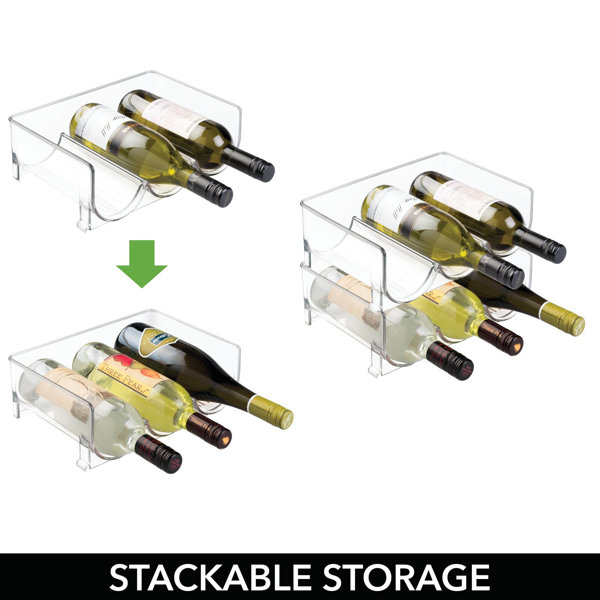 mDesign Plastic Stackable Wine Bottle Storage Organizer Rack & Reviews ...