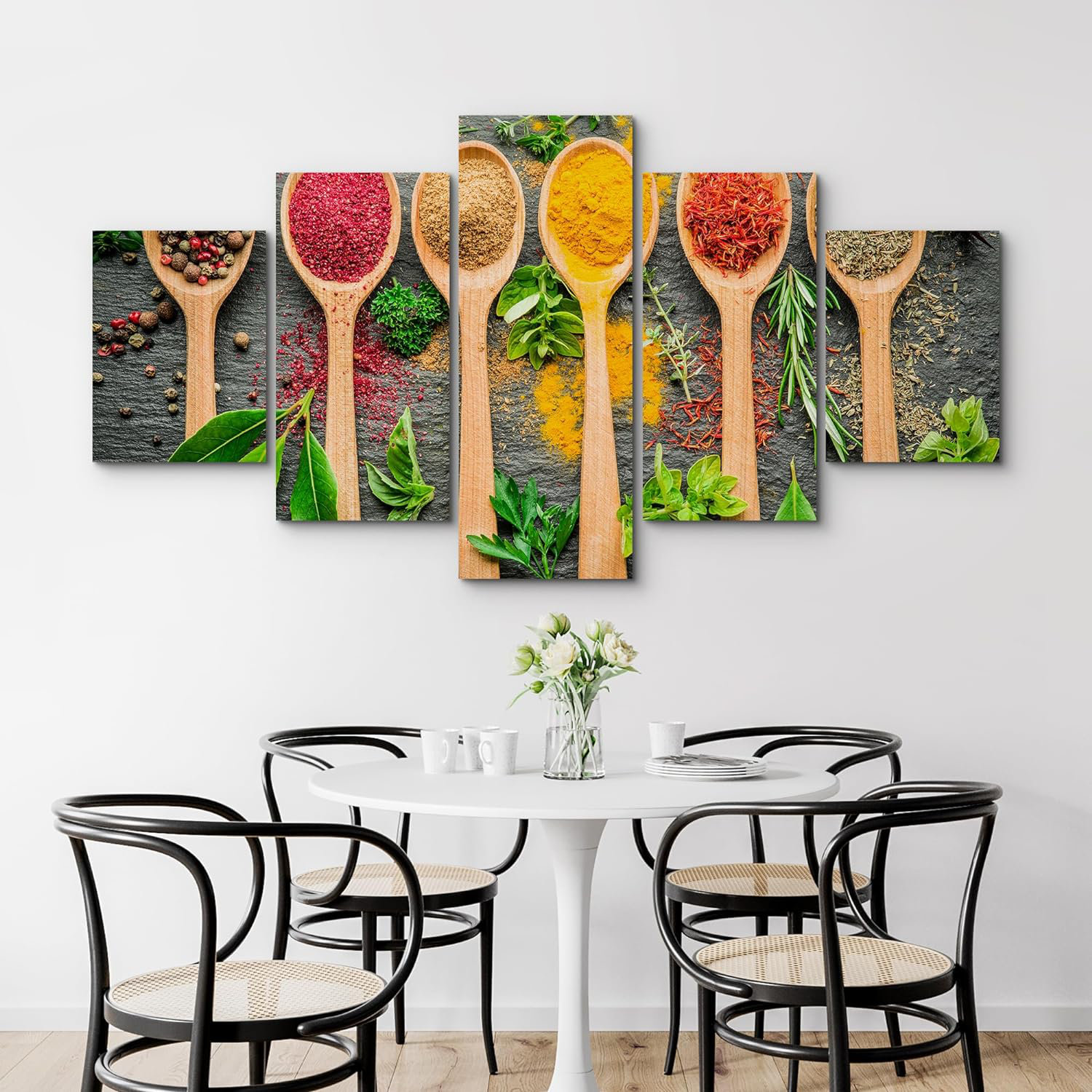 IDEA4WALL Kitchen Food Herb And Spice On Spoon Kitchen & Cook Decor ...