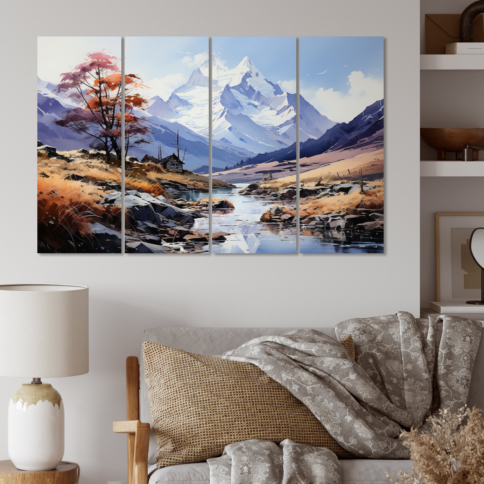 Millwood Pines Mountains Majestic Peaks Pointillism I - Landscapes ...