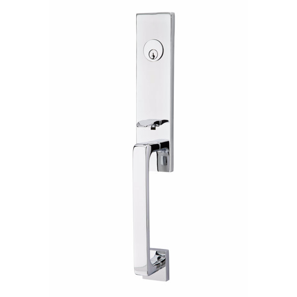 Emtek Davos Single Cylinder Tubular Entry Set with Hermes Lever | Wayfair