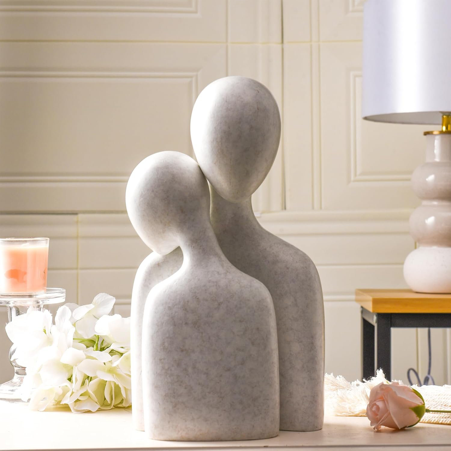 Latitude Run® Abstract Couple Sculptures For Home Decor, Romantic Lover ...